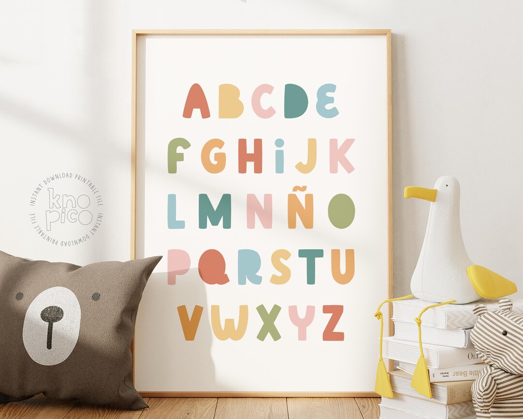 Rainbow Spanish Alphabet for Homeschool, Educational Nursery, and ...