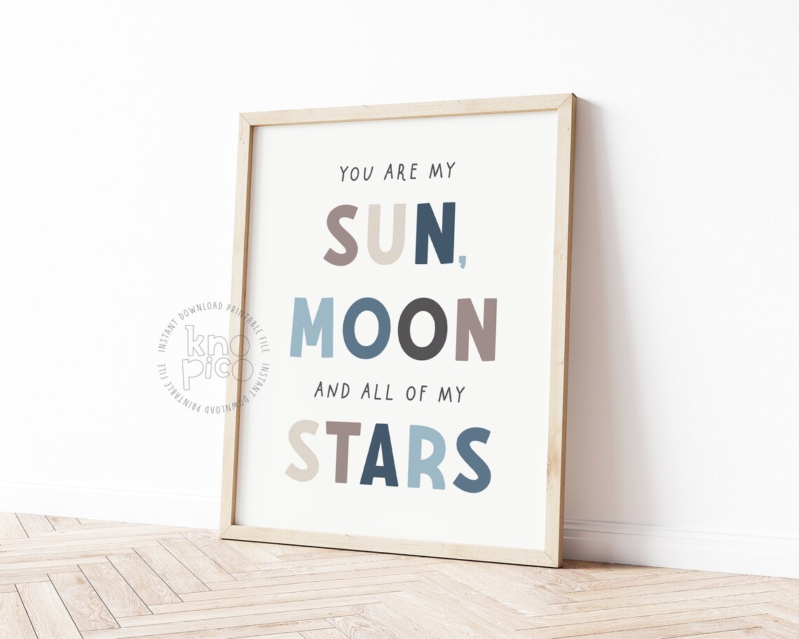 Outer Space Themed Affirmations Poster | Pastel Blue Colors Nursery ...