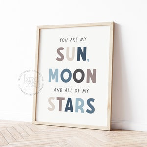 Outer Space Themed Affirmations Poster | Pastel Blue Colors Nursery ...