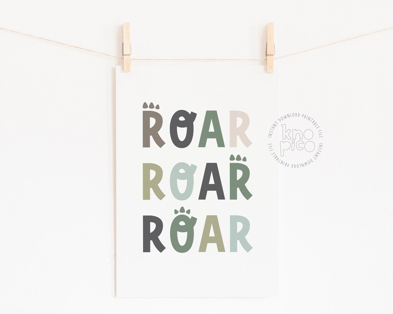 Roar Roar Roar! Adorable Dinosaur Poster Print | Perfect Decorations ...