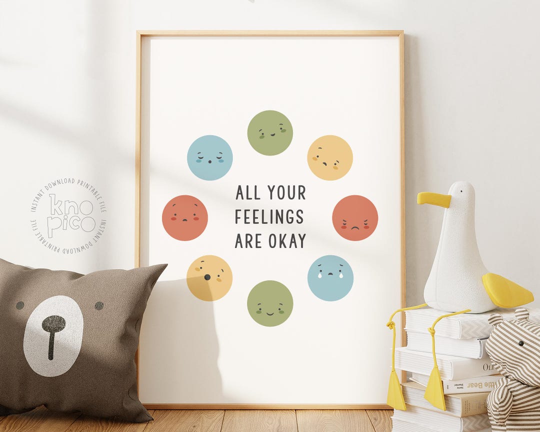 All Your Feelings Are Okay - Colorful Emotions Poster for Kids | School ...