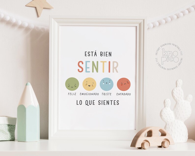 Spanish Emotional Regulation Poster for Kids: Mental Health Decor for ...