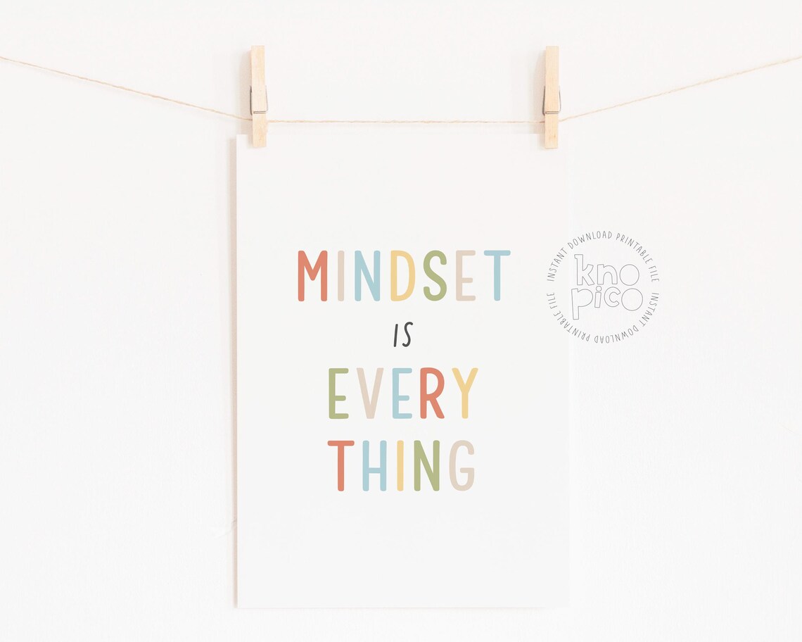 Mindset is Everything: Mental Health Poster for Kids | Growth Mindset ...