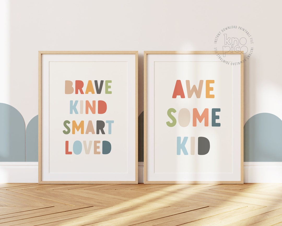 Motivational Kids Wall Art – Inspirational Nursery Decor – Positive ...