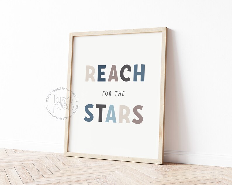 Reach for the Stars Inspirational Space-themed Toddler Room Poster ...
