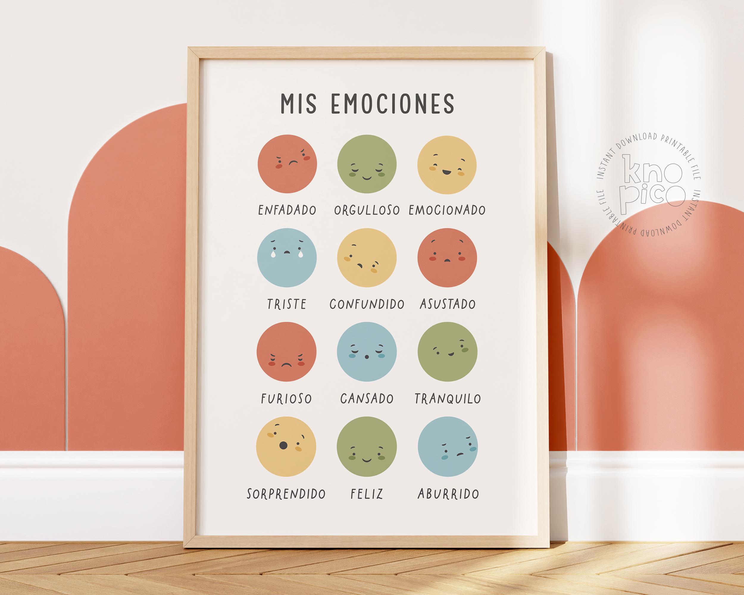 My Emotions Poster in Spanish for Kids: Emotional Support & Education ...