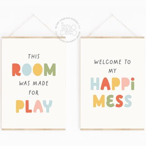 Set of 2 Inspirational Rainbow Wall Art Prints for Kid's Room Decor ...
