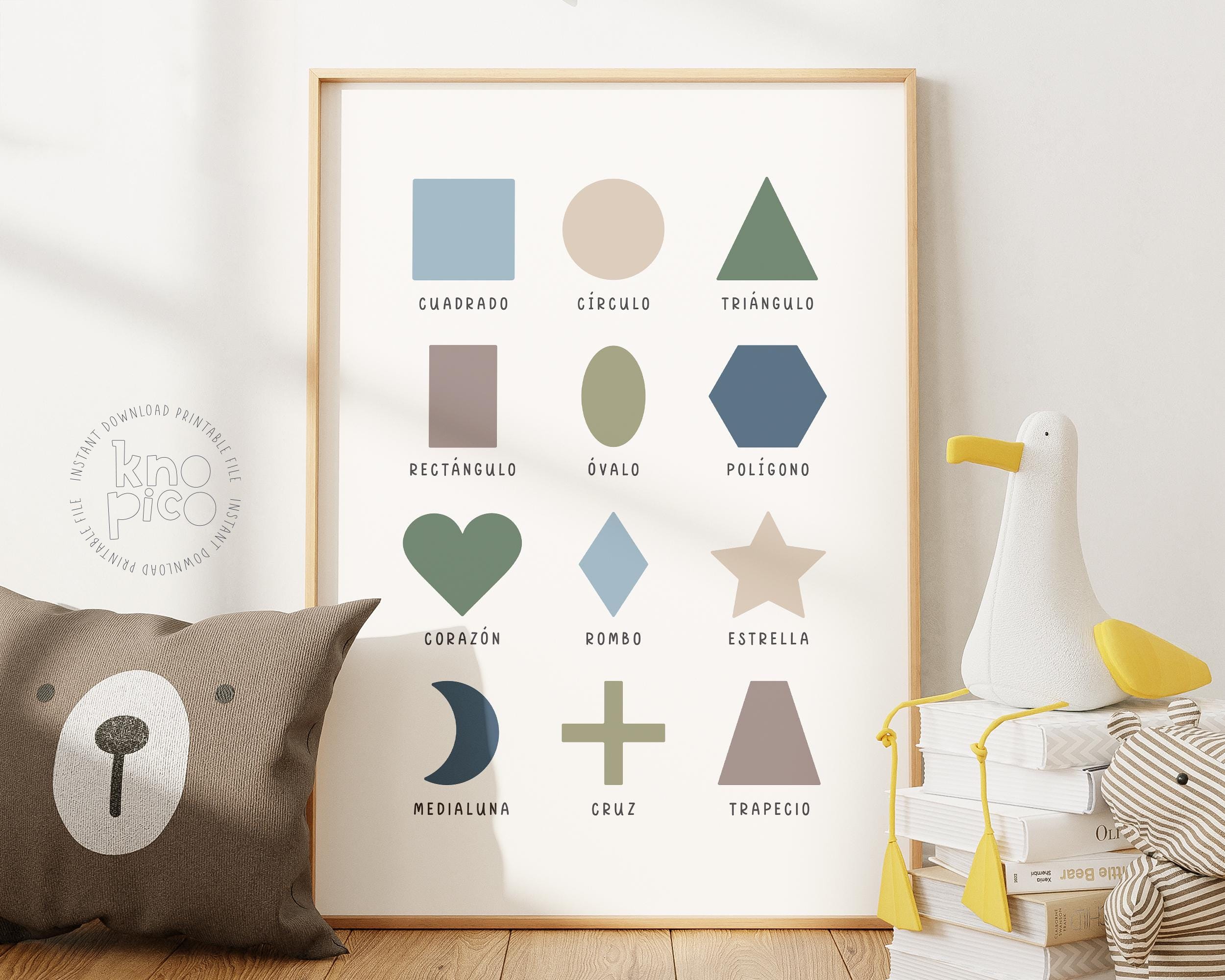 Colorful Shapes Spanish Learning Poster | Educational Nursery Wall Art ...