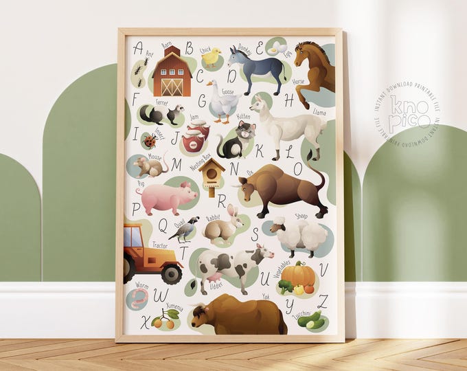 Farm Theme, Alphabet Poster, Nursery Poster, Classroom Decor ...