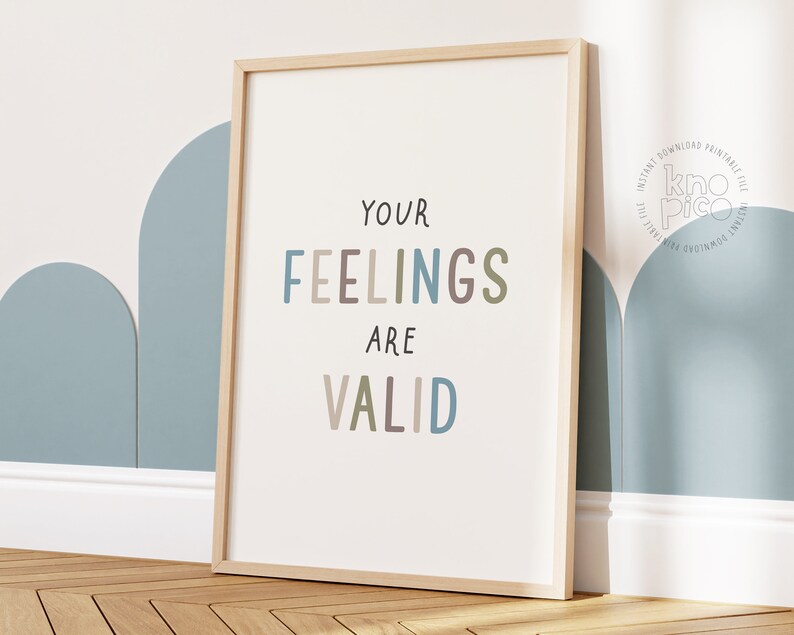 Your Feelings Are Valid: Emotions Poster for Kids | Learning Emotions ...