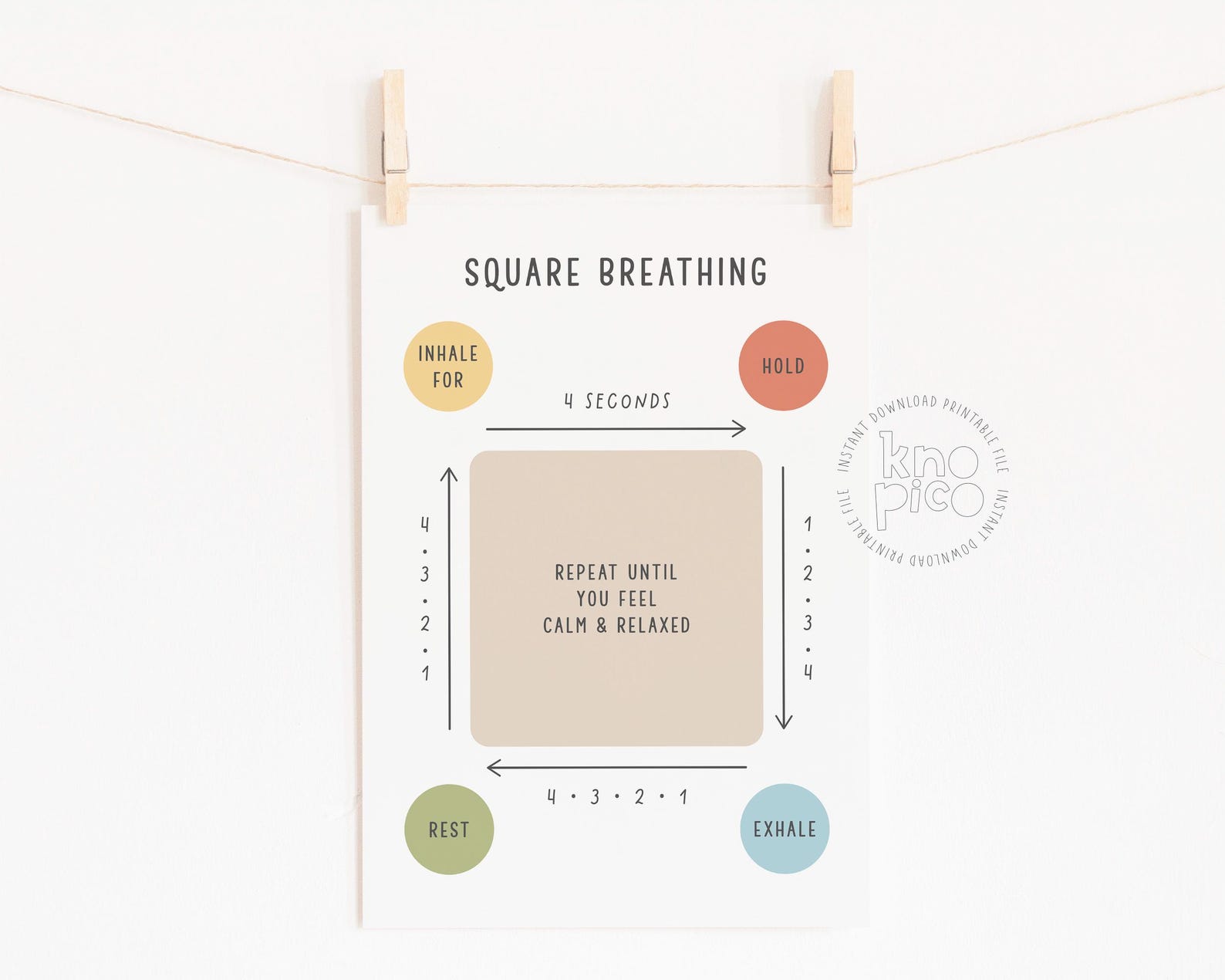 Square Breathing Poster: Mindful Breathing Guide for Kids | Box ...