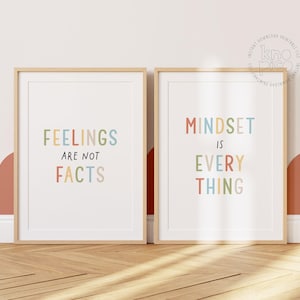 Feelings & Mindset Posters Set | Emotional Learning Wall Art for Kids ...