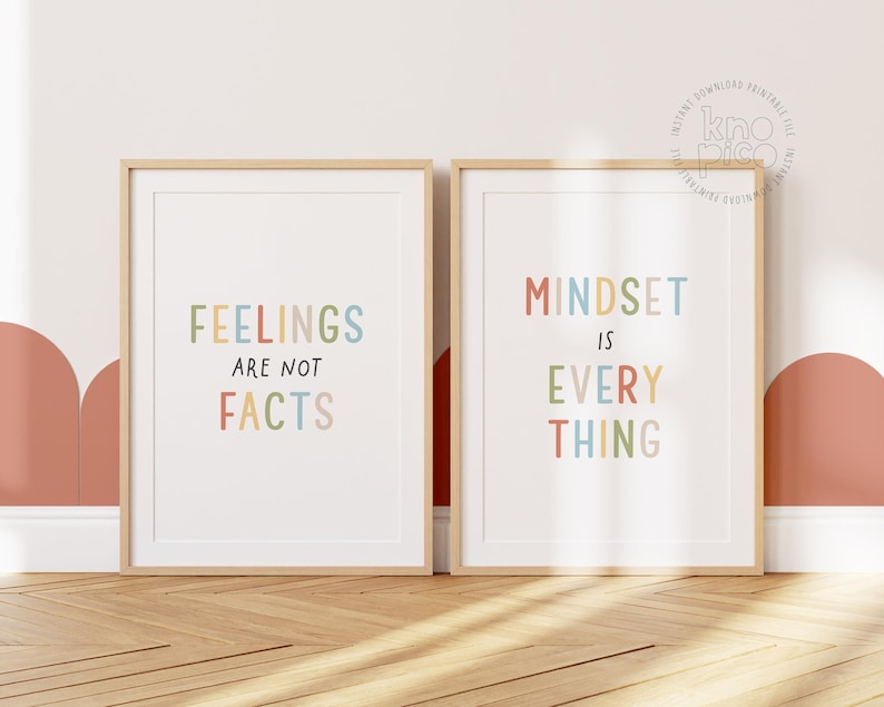 Feelings & Mindset Posters Set | Emotional Learning Wall Art for Kids ...