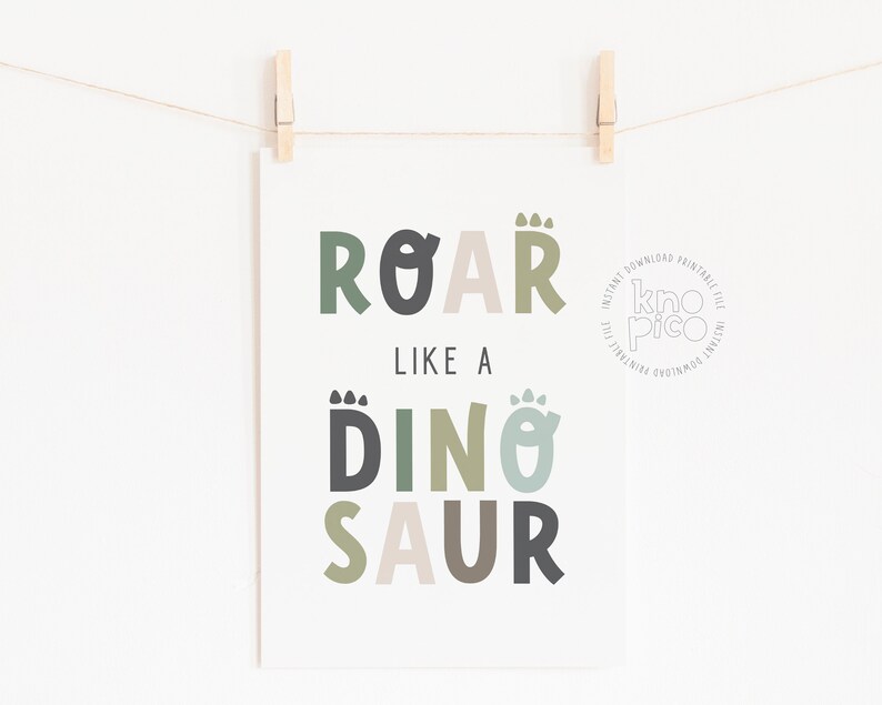 Roar Like a Dinosaur: Jurassic World Dino Print for Boy Toddler Bedroom ...