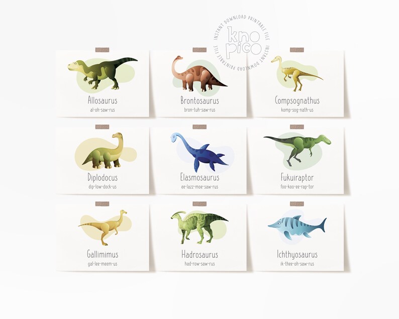 Dinosaur ABC Poster and Printable Flashcards Set for Kids | Educational ...