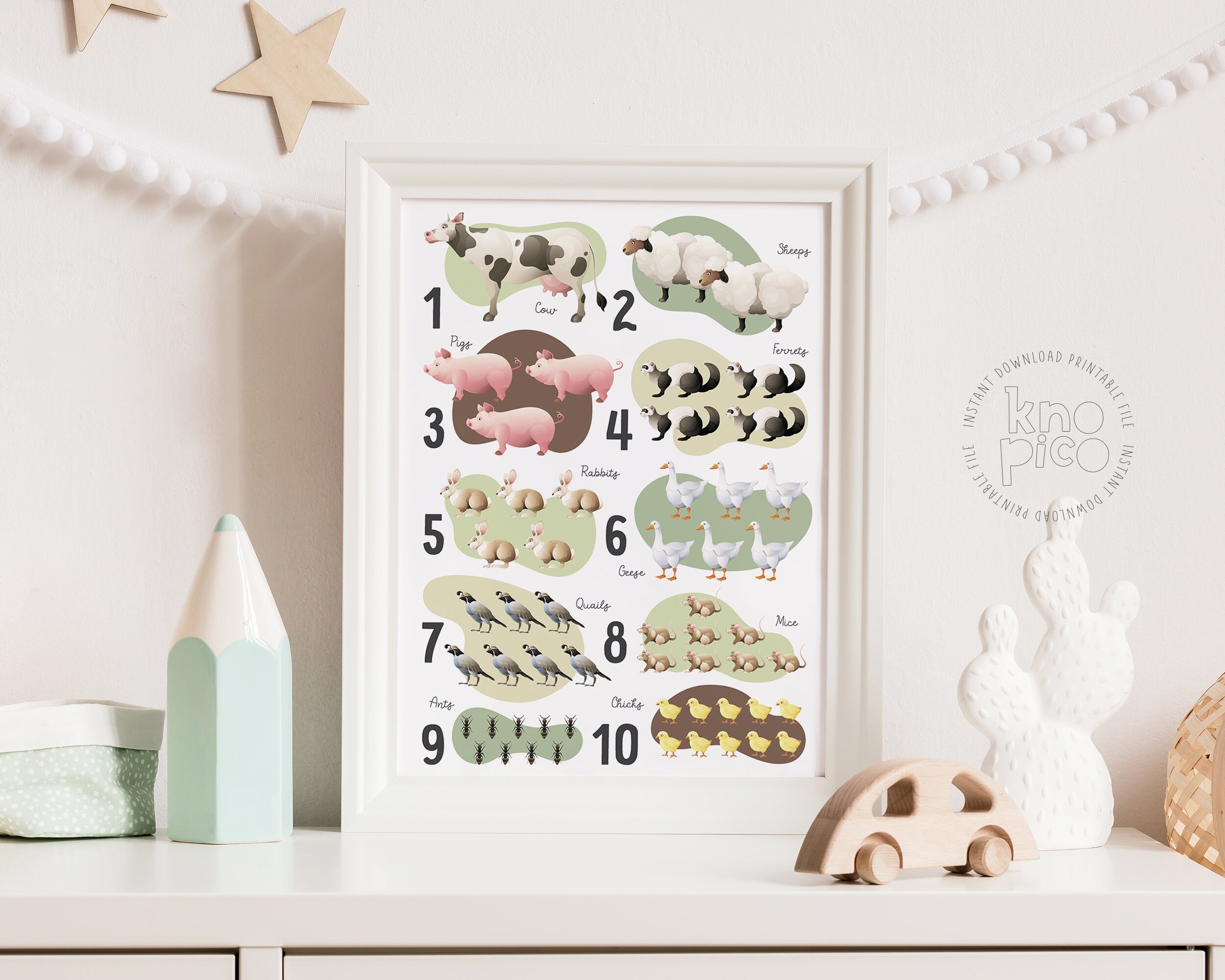 Farm Animal Numbers Poster | Homeschool Math Activities | Preschool ...