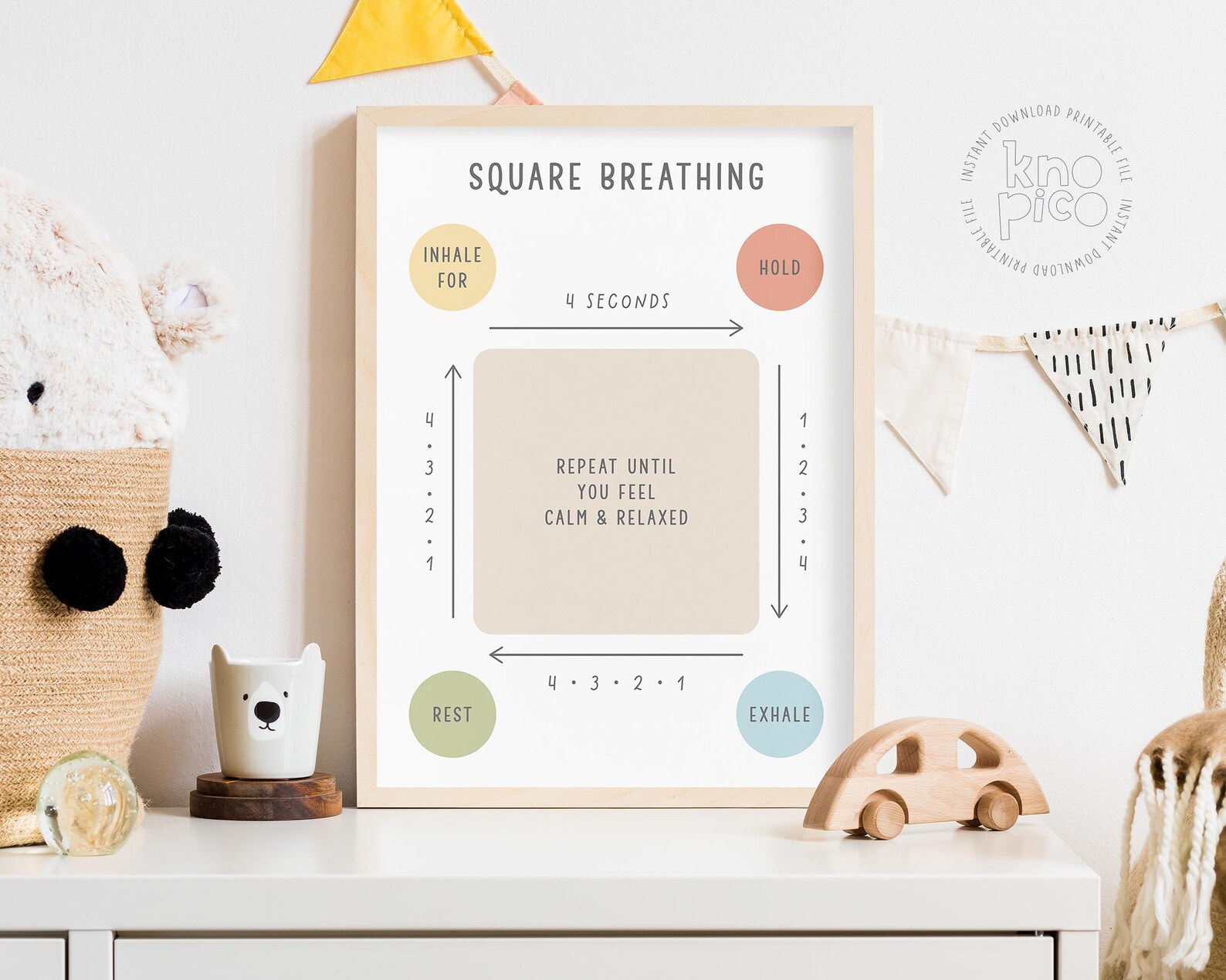 Square Breathing Poster: Mindful Breathing Guide for Kids | Box ...