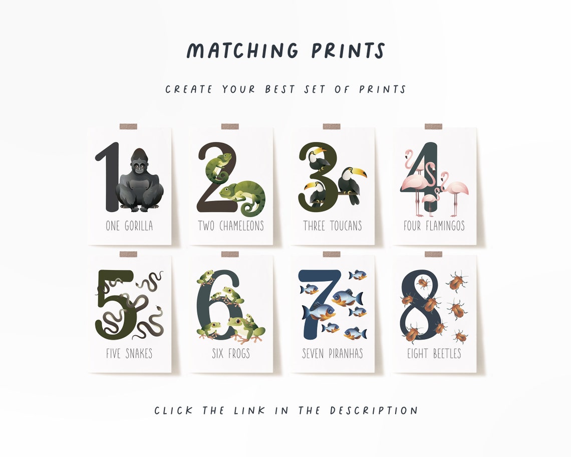 Jungle Animal ABC Poster | Kids Alphabet Wall Art Print for Early ...