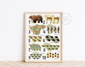 WOODLAND NUMBER POSTERS, Printable Woodland Theme, Numbers 1-20 ...