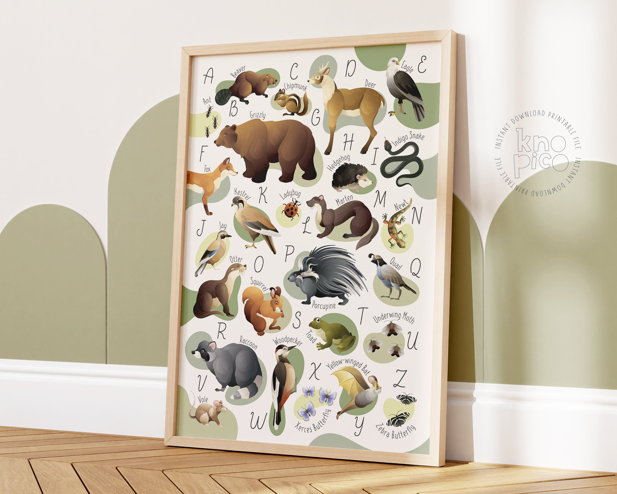 English Alphabet Poster With Woodland Creatures | Forest Animal ABC ...