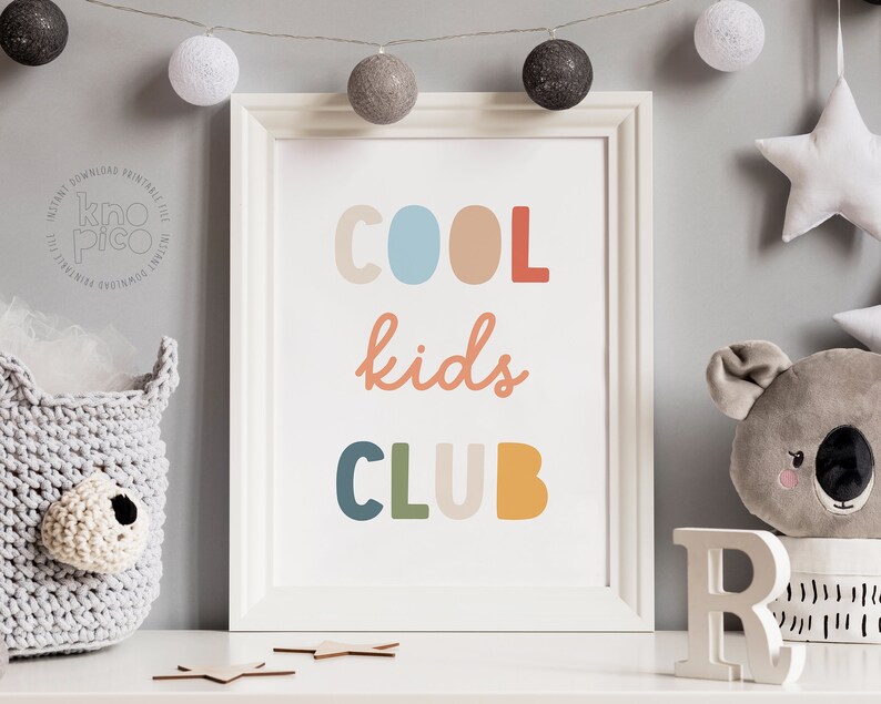 Cool Kids Club Poster: Gender-neutral and Aesthetic Room Decor for Kids ...