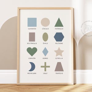 Colorful Shapes Spanish Learning Poster | Educational Nursery Wall Art ...