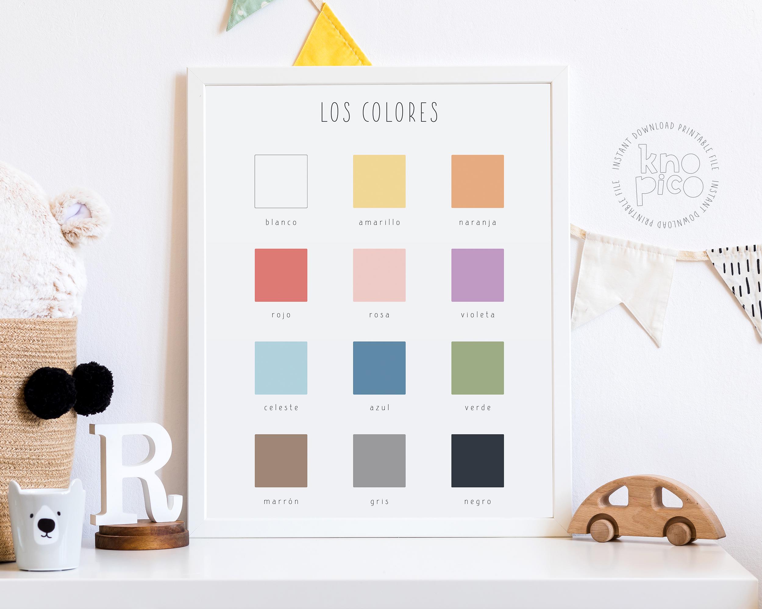 Spanish Educational Posters for Kids Colors Learning | Bilingual ...
