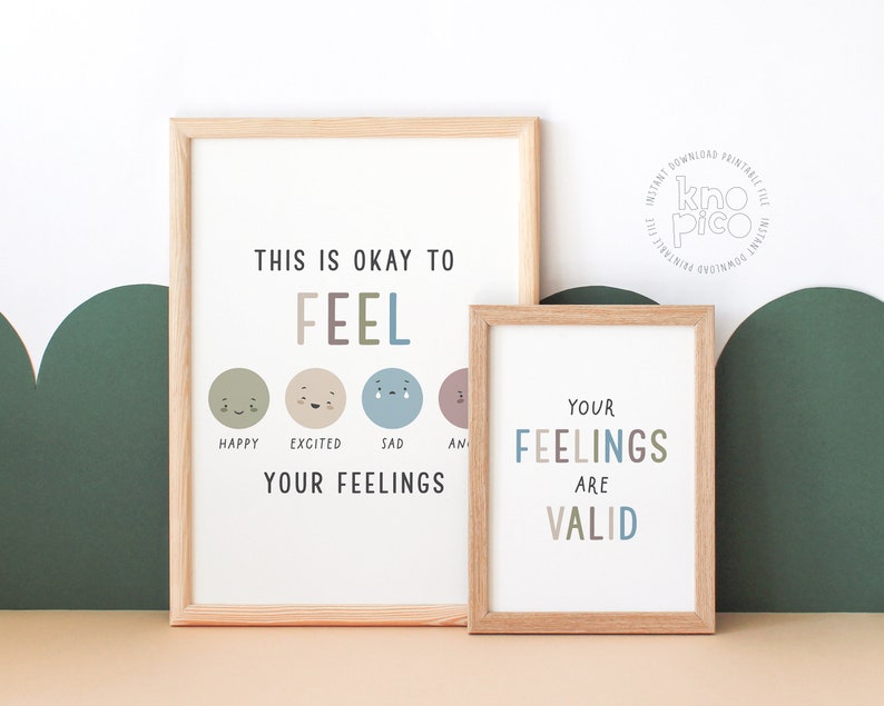 Set of Two Feelings Posters for Kids | Learning Emotions in School ...