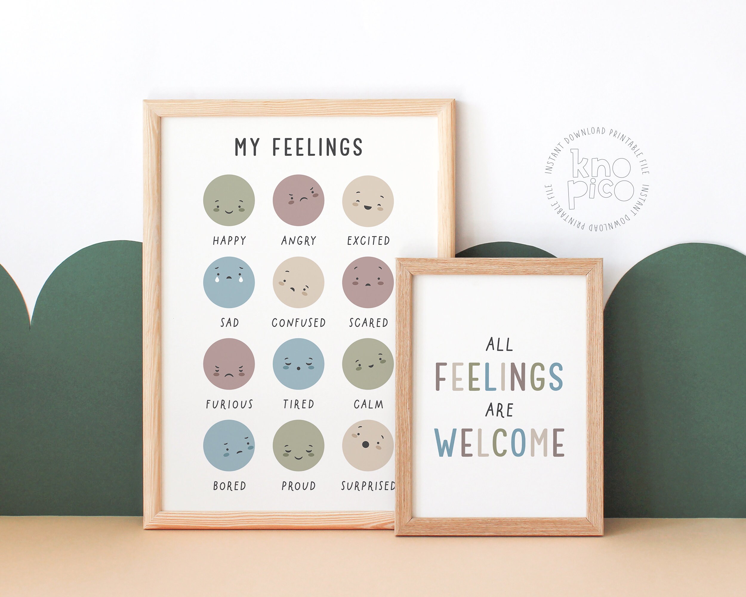 Set of Two Prints: Emotions Poster for Learning Feelings - Feel Your ...