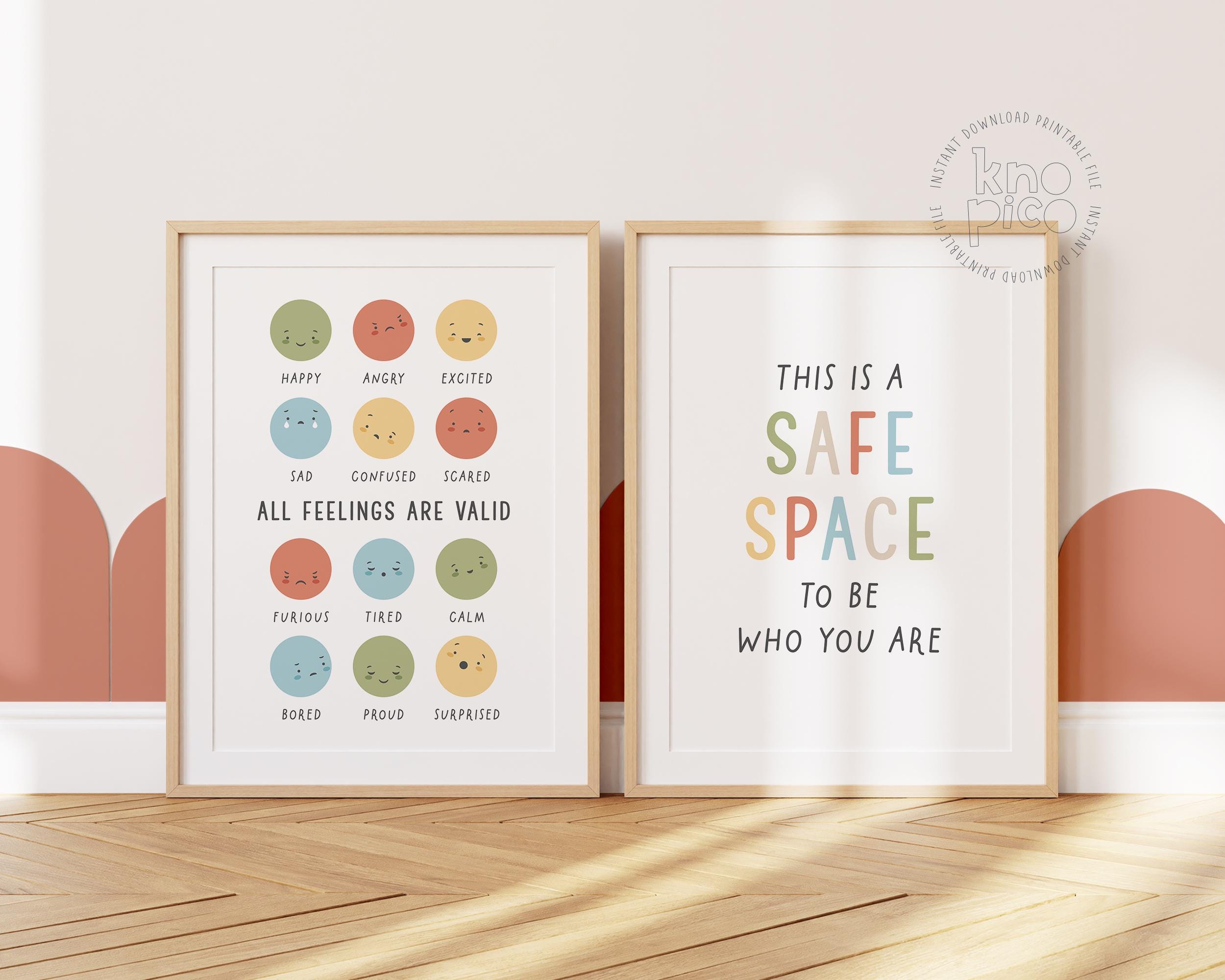 Set of Two Emotions Posters for Kids | Learning Emotions for Preschoolers | Mental Health ...