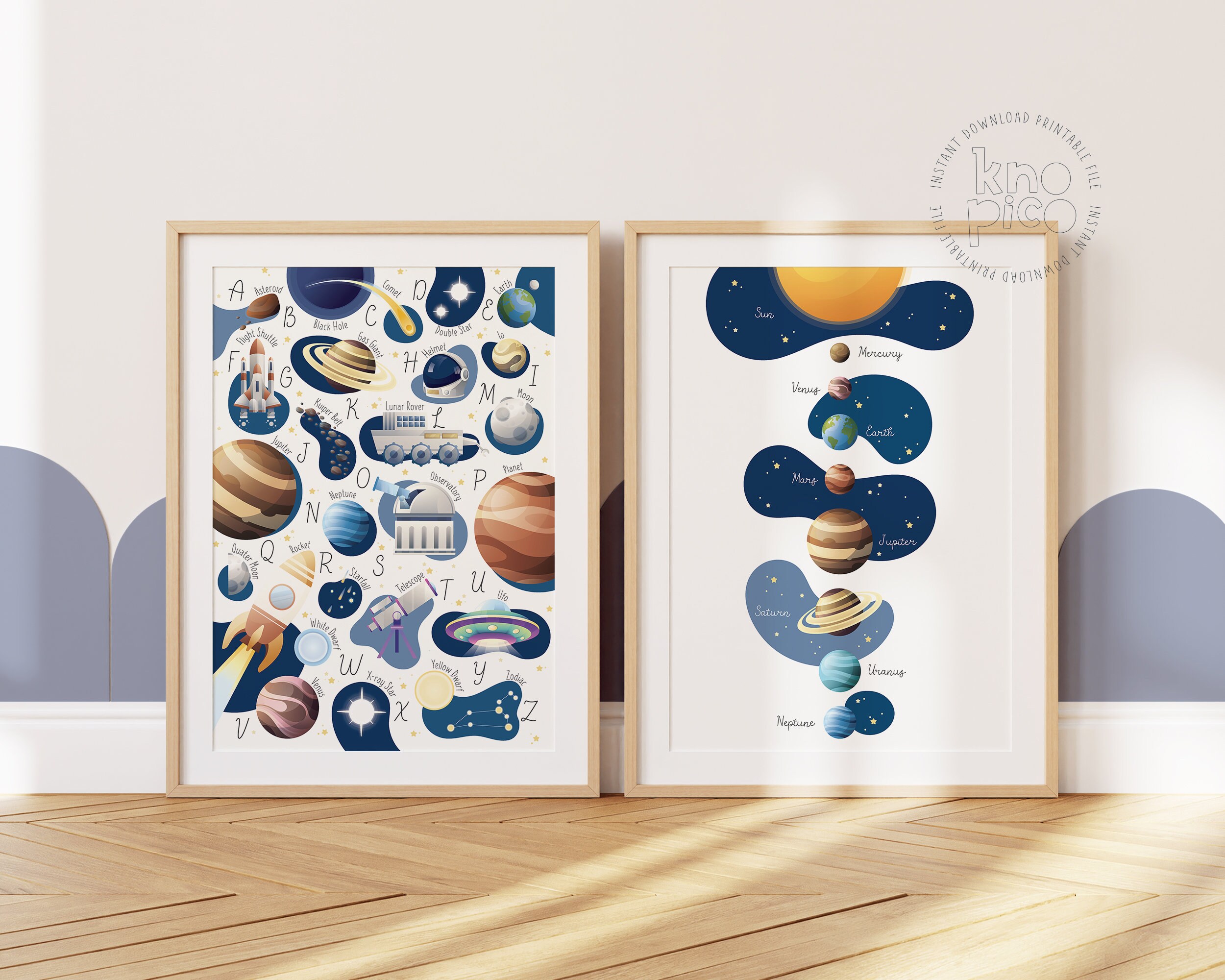 Outer Space Themed ABC Poster Set | ABC Wall Art and Solar System ...