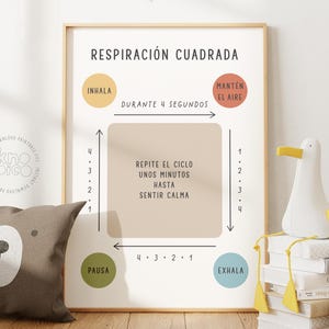 Square Breathing Poster, Box Breathing Exercise Print | Mindfulness ...