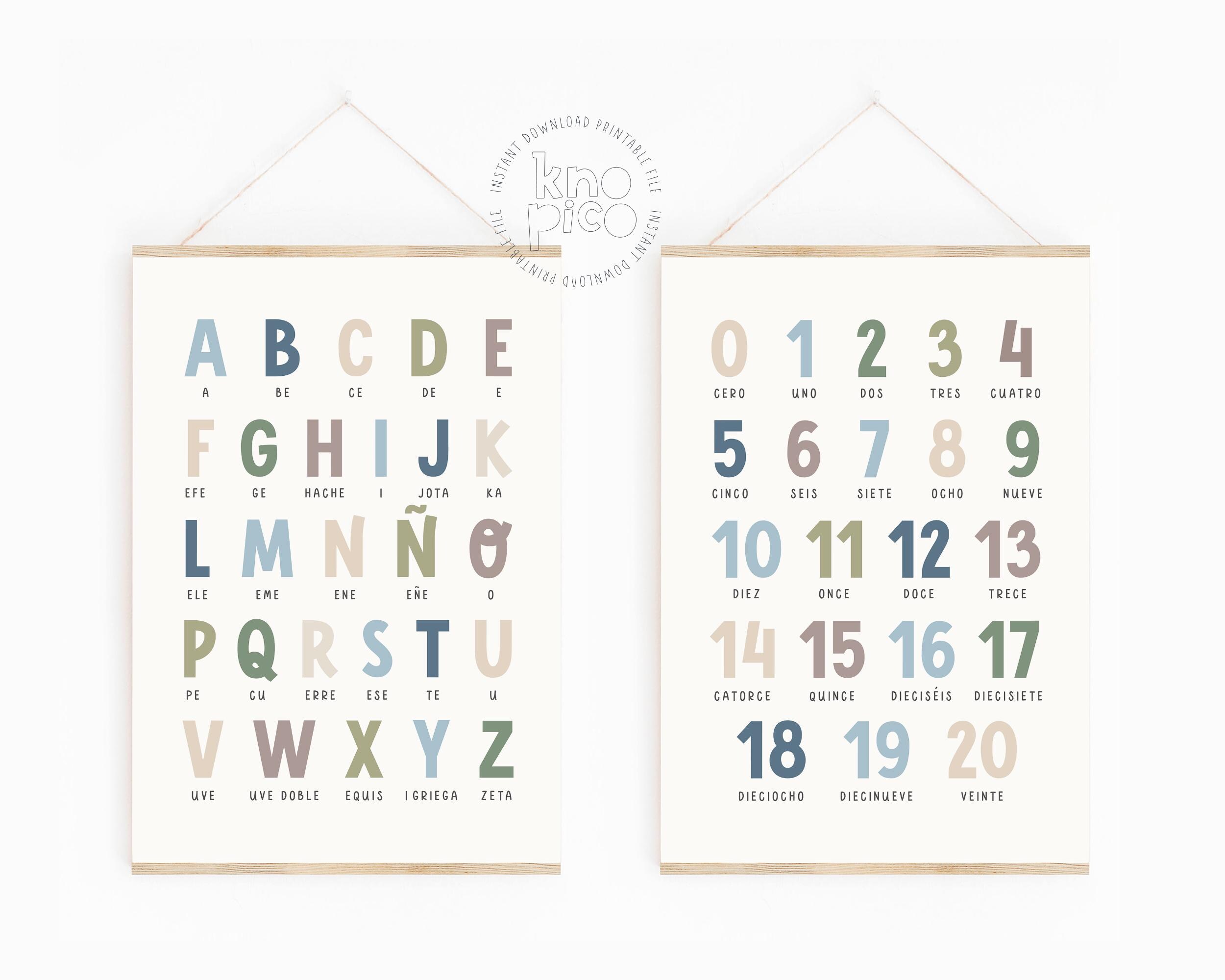 Spanish ABC & Numbers Posters for Spanish Learning Bilingual ...