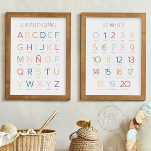 Aprende El Abecedario Y Números Hasta 20: Set De Pósters Educativos ...