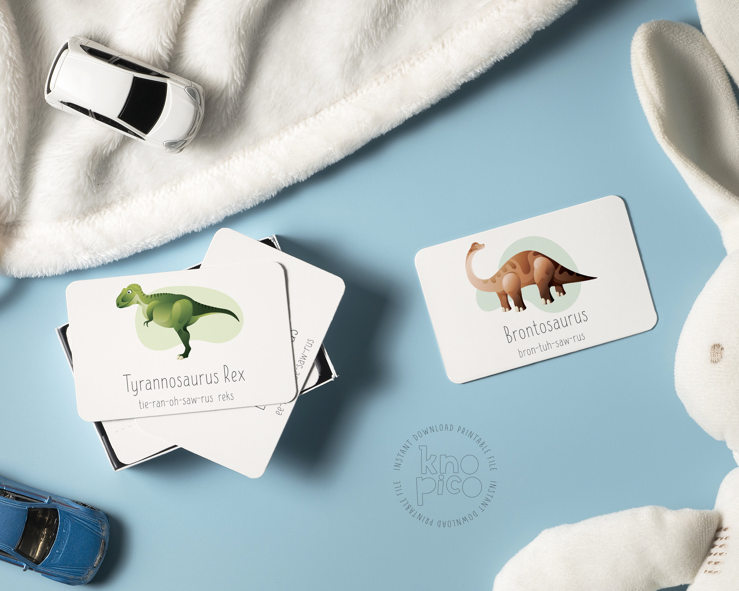 Printable Dinosaur Flashcards for Kids Digital Cards for Early Alphabet ...