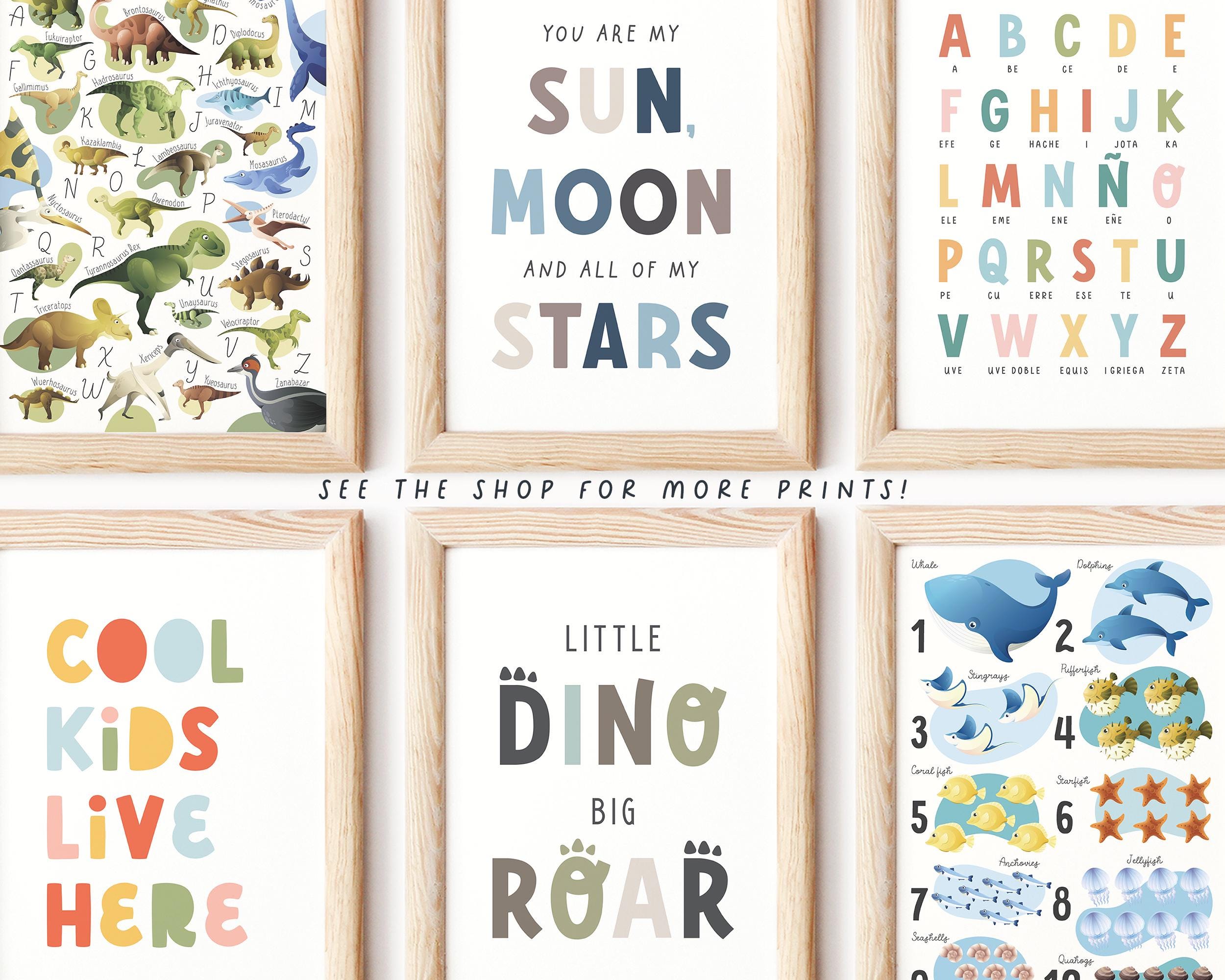 Set of 3 Educational Wall Art Posters: Bilingual Spanish Learning for ...