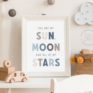 Outer Space Themed Affirmations Poster | Pastel Blue Colors Nursery ...