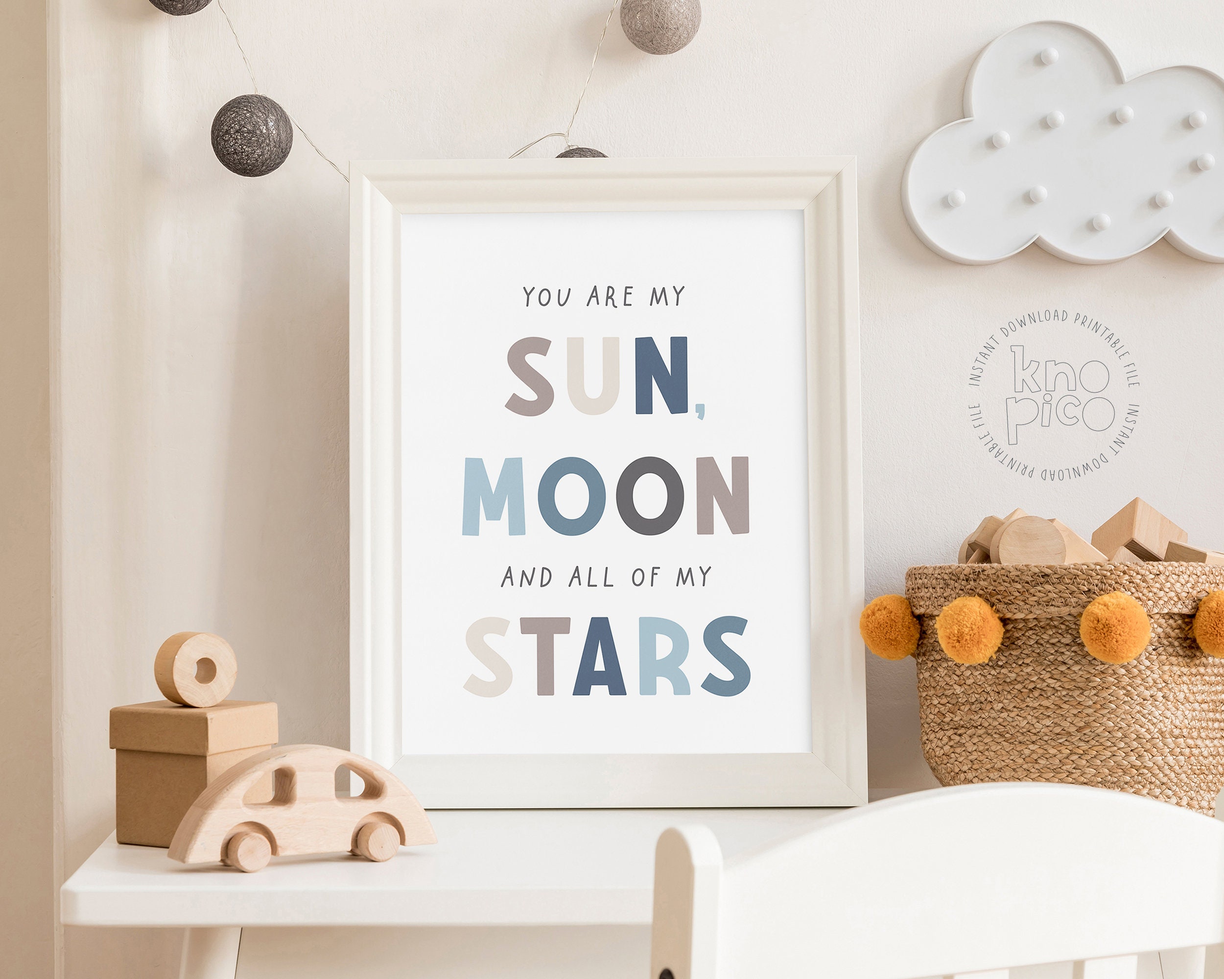 Outer Space Themed Affirmations Poster | Pastel Blue Colors Nursery ...