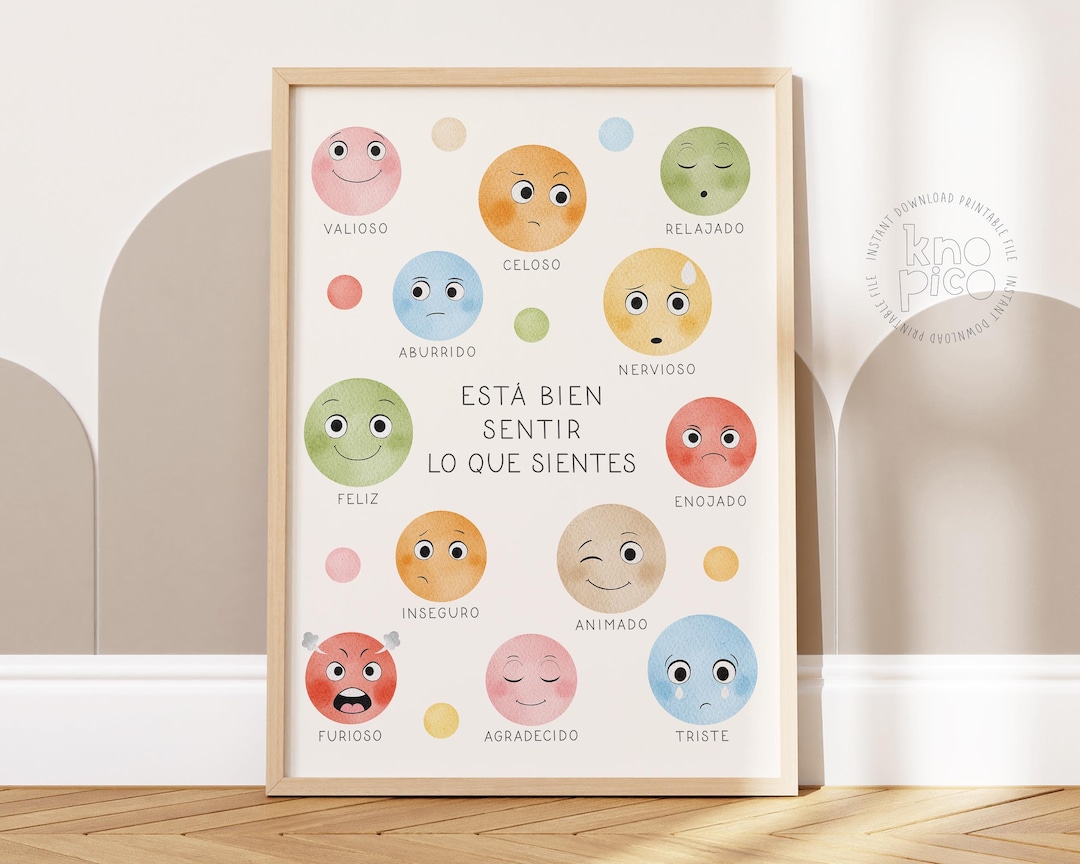 Spanish Emotions Chart for Kids: How Are You Feeling? Therapy Tool for ...