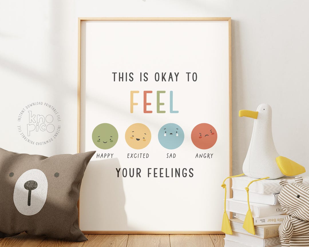 This is Okay to Feel Your Feelings - Education Wall Art for Kids ...