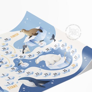 North Pole Animals Printable Board Game: A Frosty Adventure for Kids ...