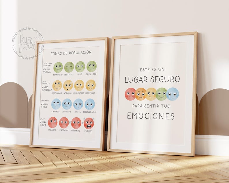 Zones of Regulation and Safe Space Poster: Spanish Therapy Tool and ...