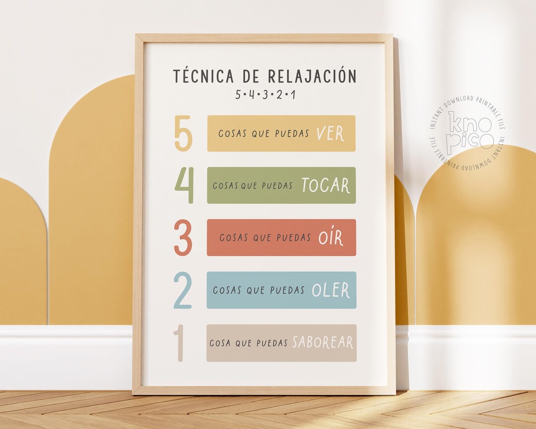 Spanish Grounding Techniques Wall Art Poster | Educational Prints for ...