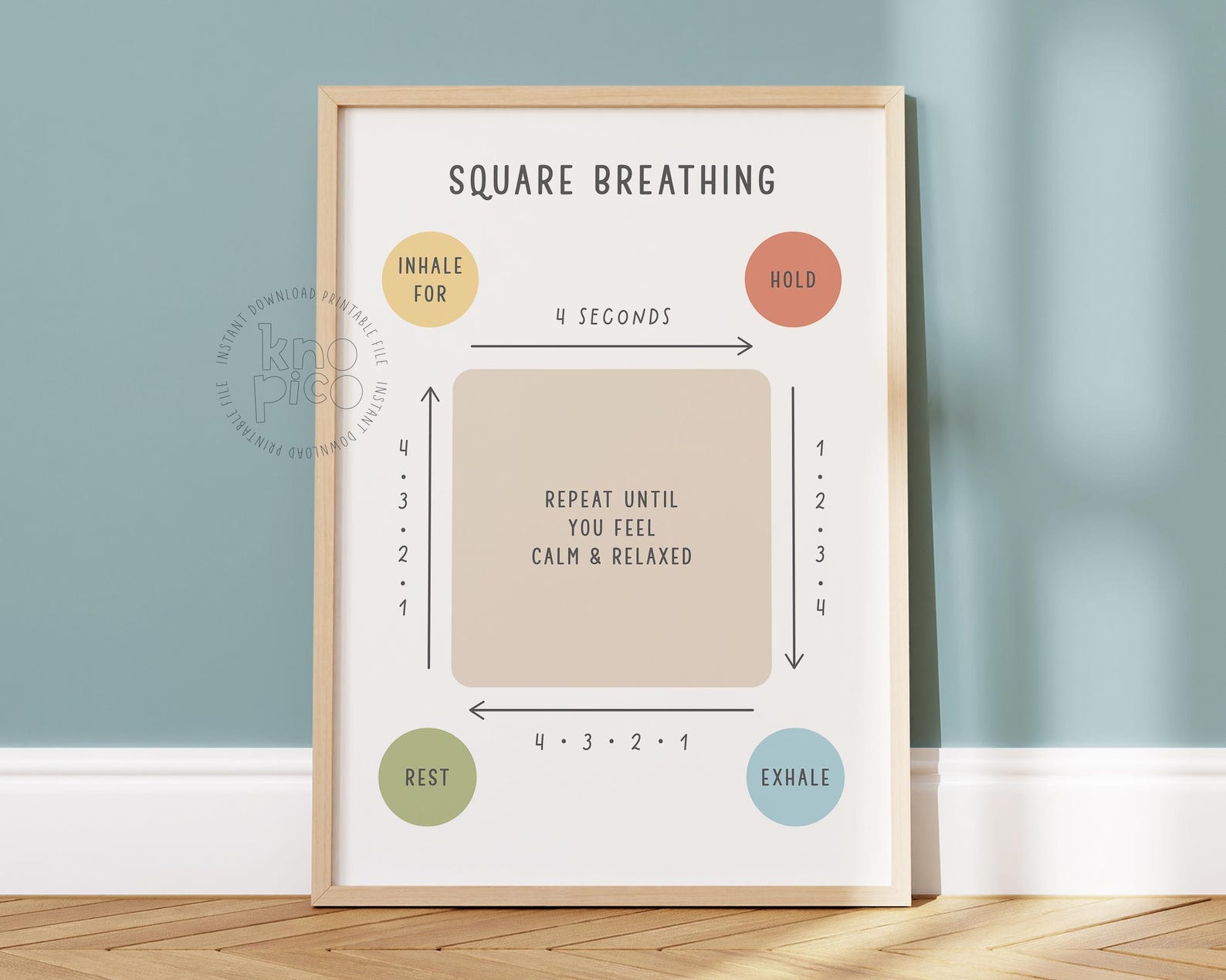 Square Breathing Poster: Mindful Breathing Guide for Kids | Box ...