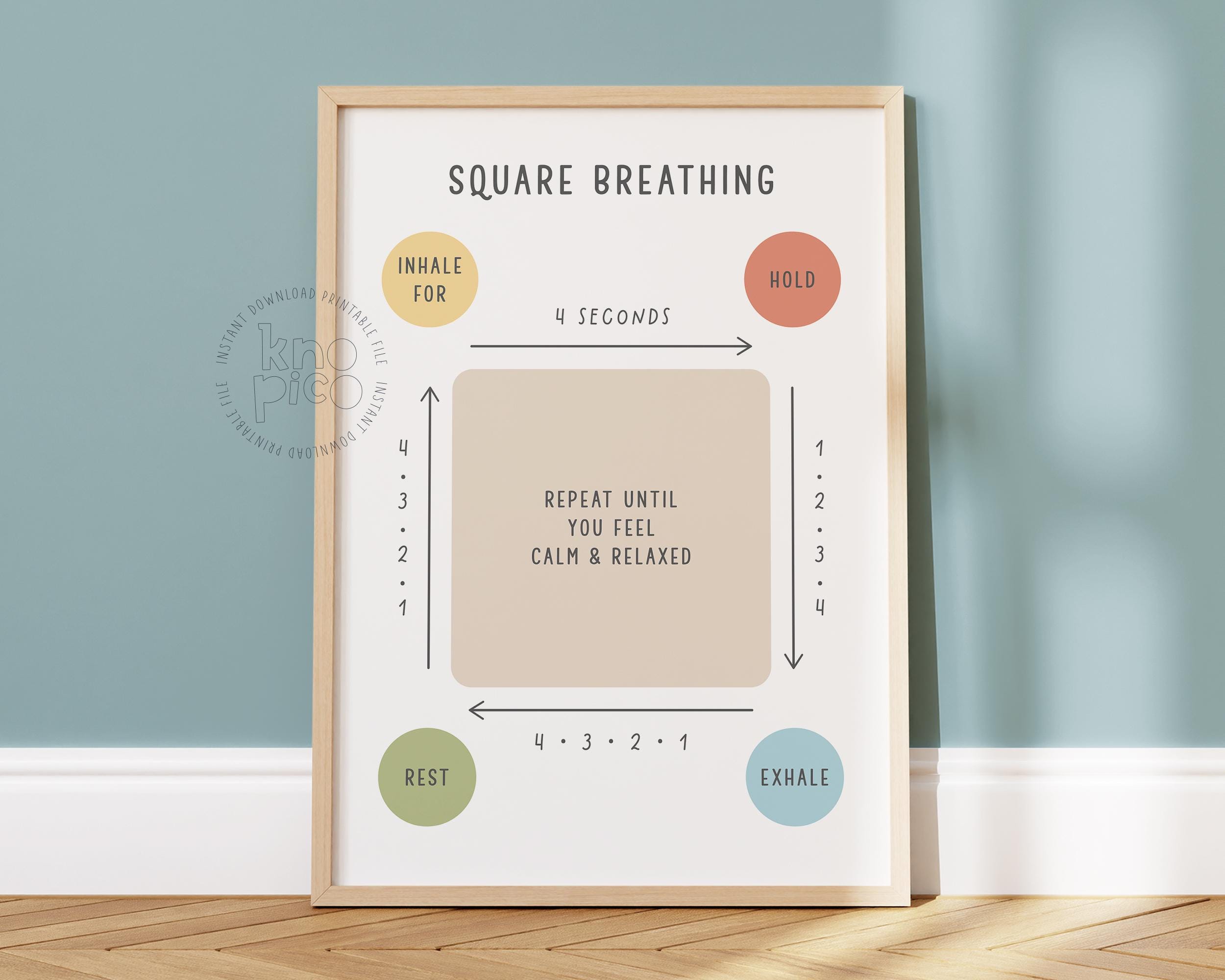 Square Breathing Poster: Mindful Breathing Guide for Kids | Box ...