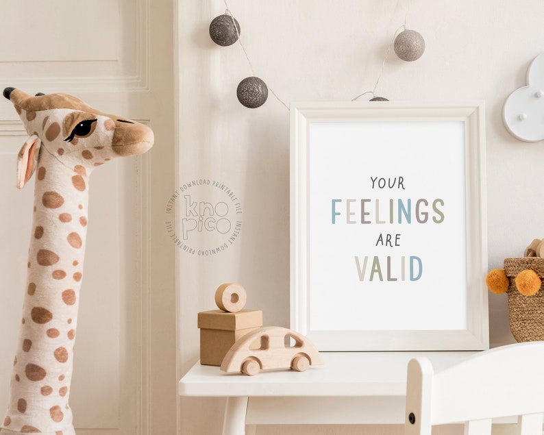 Your Feelings Are Valid: Emotions Poster for Kids | Learning Emotions ...