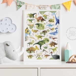 Dino ABC Adventure Poster: Playful Alphabet Learning With Dinosaurs ...