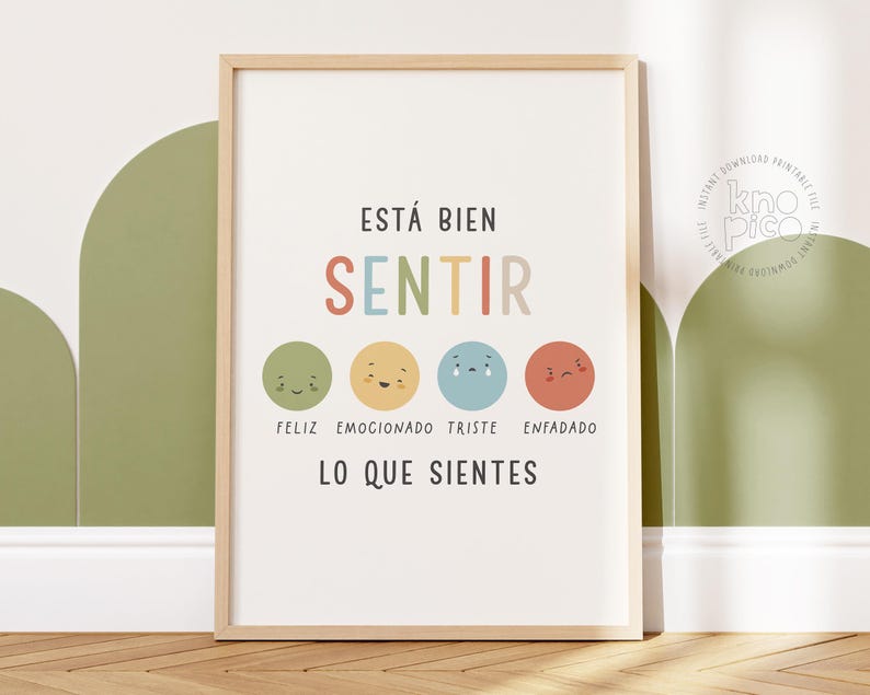 Spanish Emotional Regulation Poster for Kids: Mental Health Decor for ...