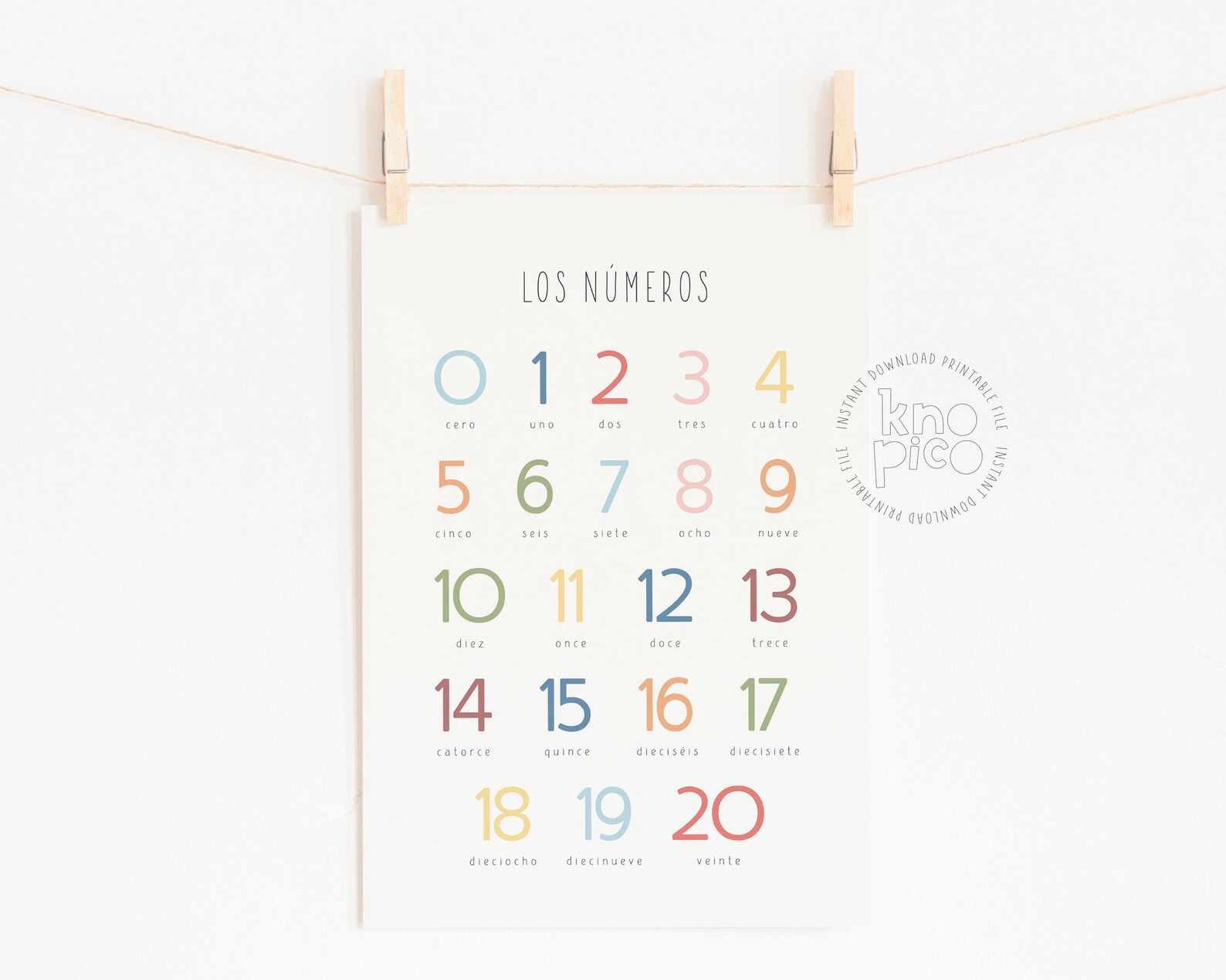 Explora El Mundo De Los Números Hasta El 20 Con Póster Educativo De ...