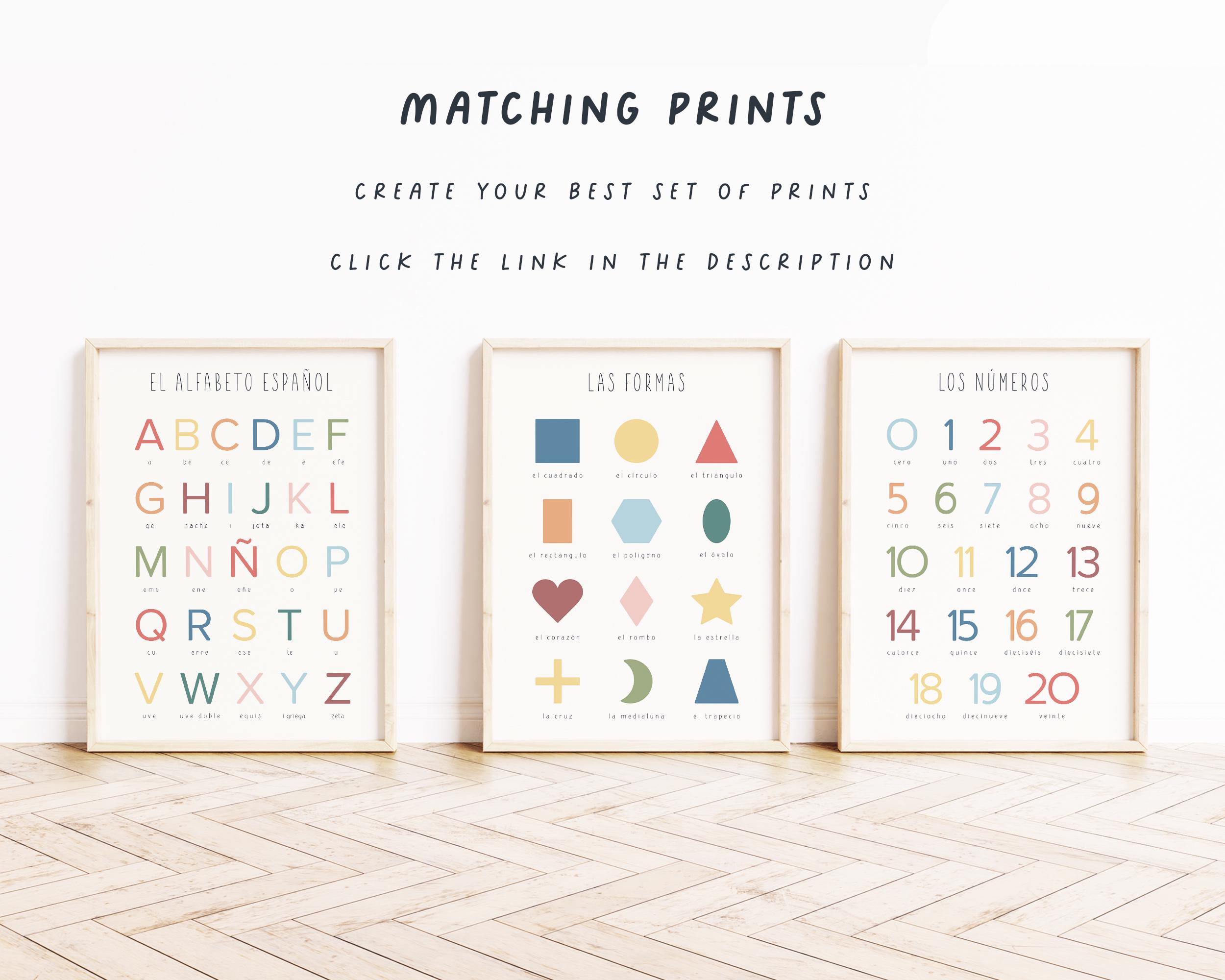 Spanish Alphabet and Numbers Poster Poster Set | Bilingual Printable ...